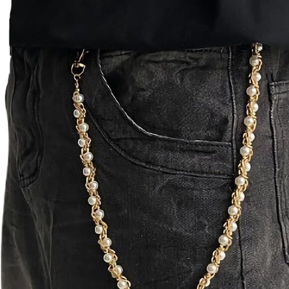 Shoes | Pearl Wrap Pants Chain Hip Hop Jeans Dangle Wallet Chains ...